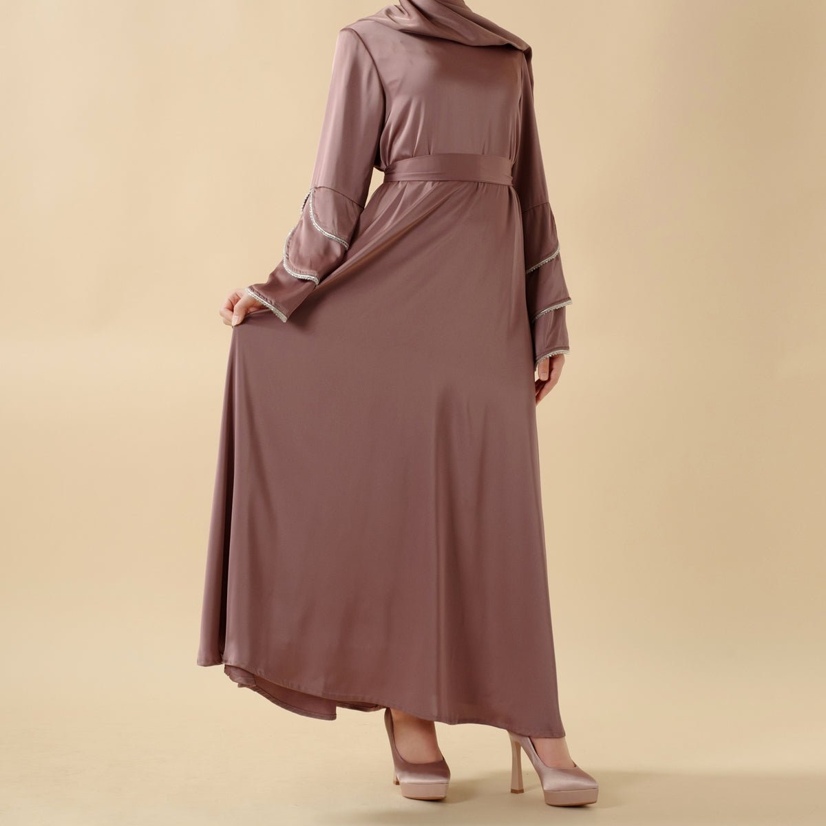 3-Layer Diamond Ruffle Sleeve Abaya With Pockets | 2025