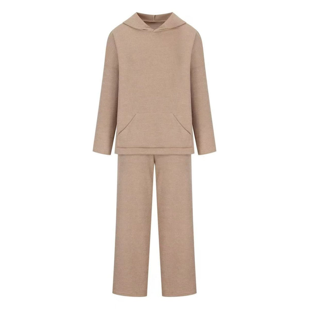 Athletic Hoodie & Pants Set | Wide Sleeve Sweatshirt with Pockets & Dr