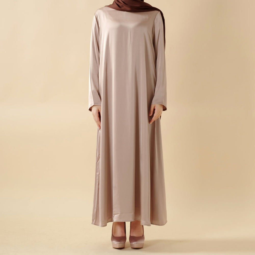 Bow Tie Sleeve Abaya Set With Long-sleeve Inner Dress