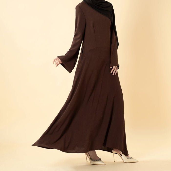 Elegant Flow Pocket Abaya Dress(MA432)