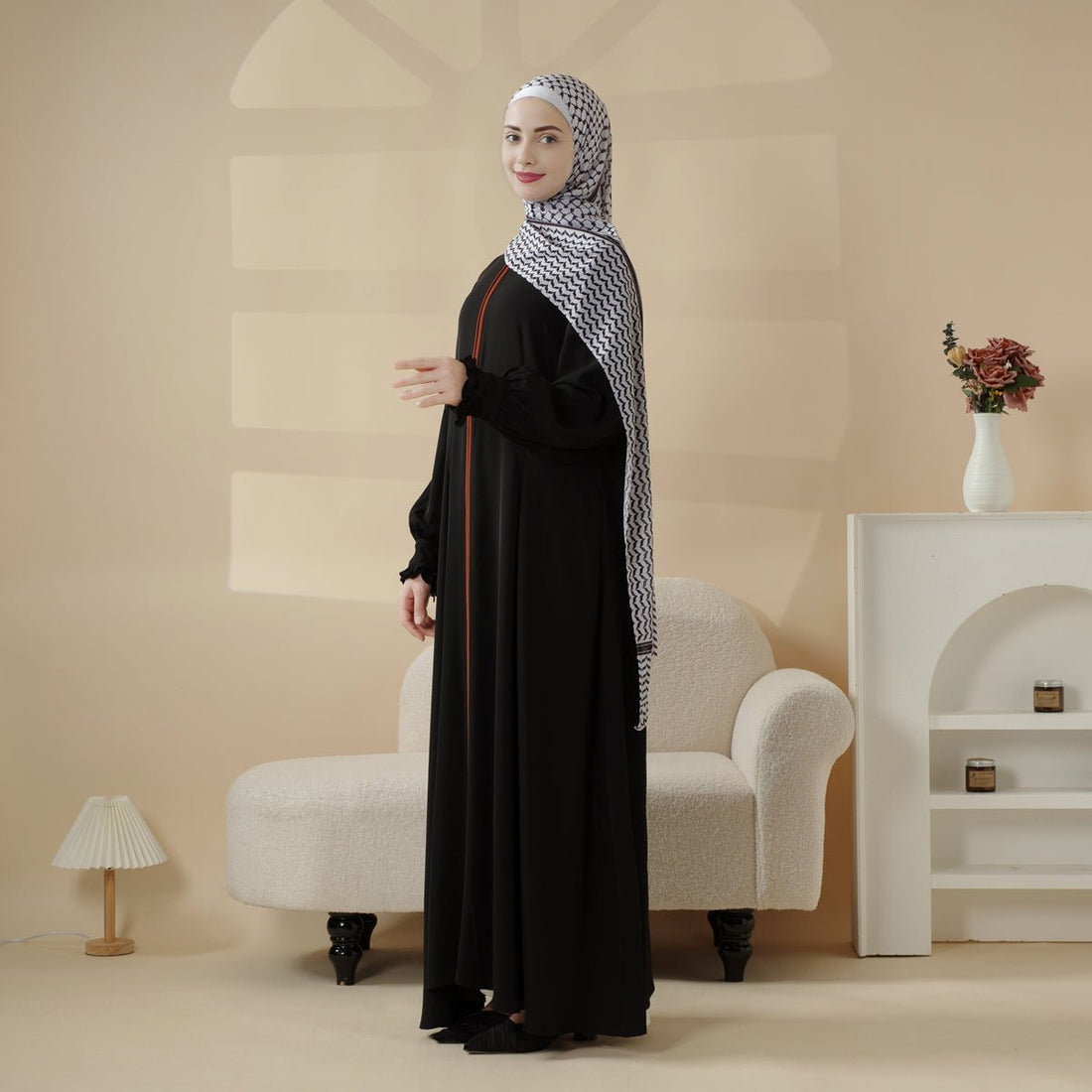 Modest Pullover Abaya with Palestinian Embroidery