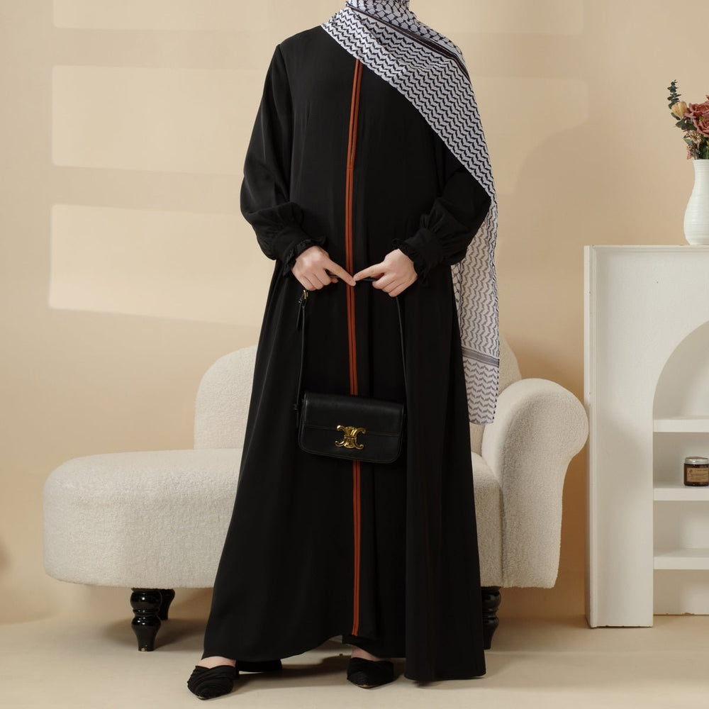 Modest Pullover Abaya with Palestinian Embroidery