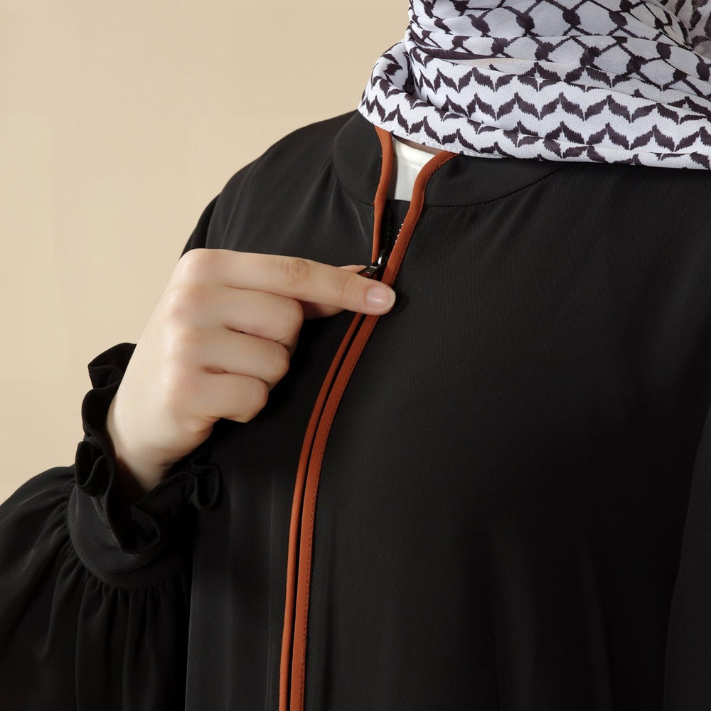 Modest Pullover Abaya with Palestinian Embroidery
