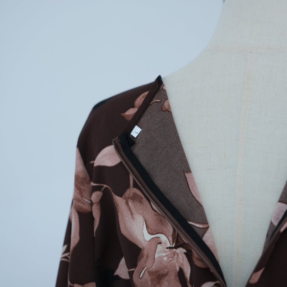 Ink Floral Satin Maxi Dress – Bell Sleeve Satin Abaya