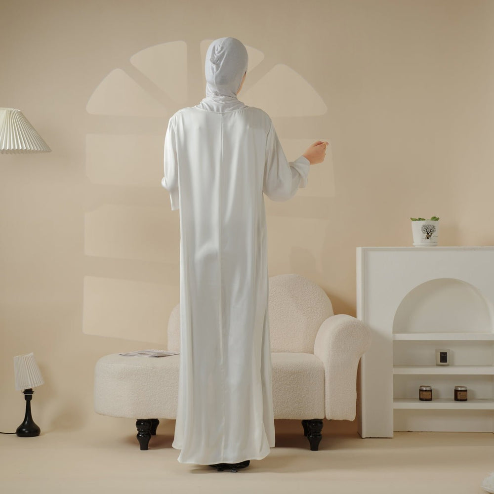 Petal Glow Hand-Embroidered Open Abaya — Secret Garden Series Bridal ...