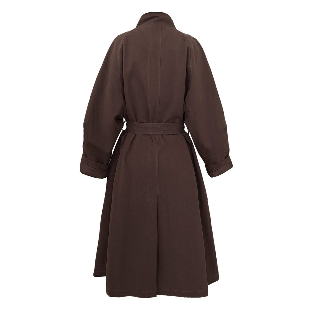 Luxury Stand Collar Coat | Single Button Mid-Length Trench