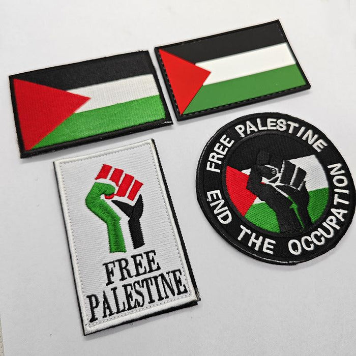 MAC115 Palestine Flag Embroidered PVC Rubber Badge Velcro - Mariam's ...