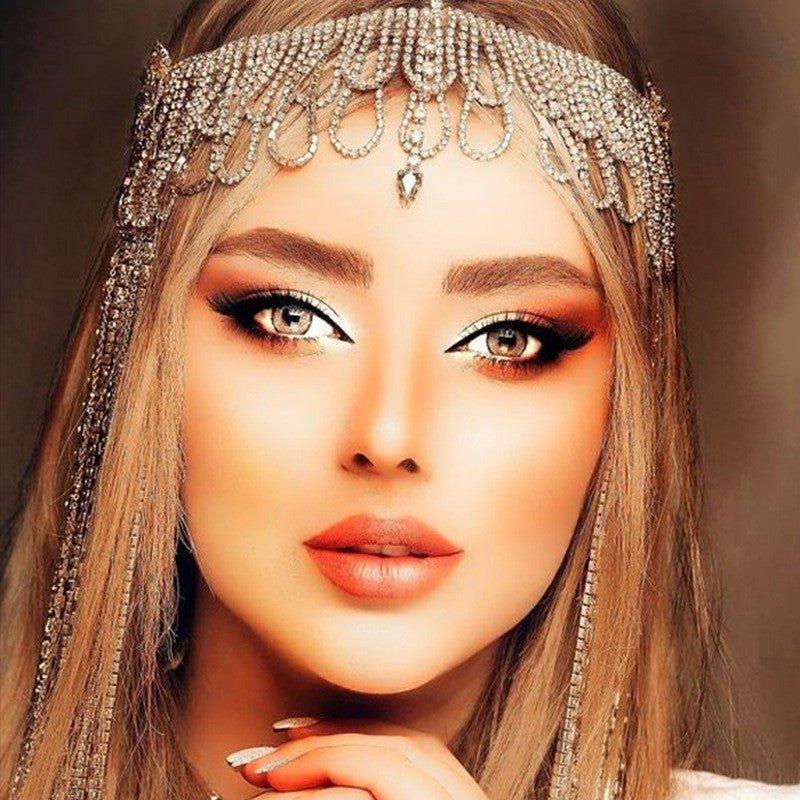MAC155 Fashionable Rhinestone Ttassel Headwear Multi-layered Zircon ...