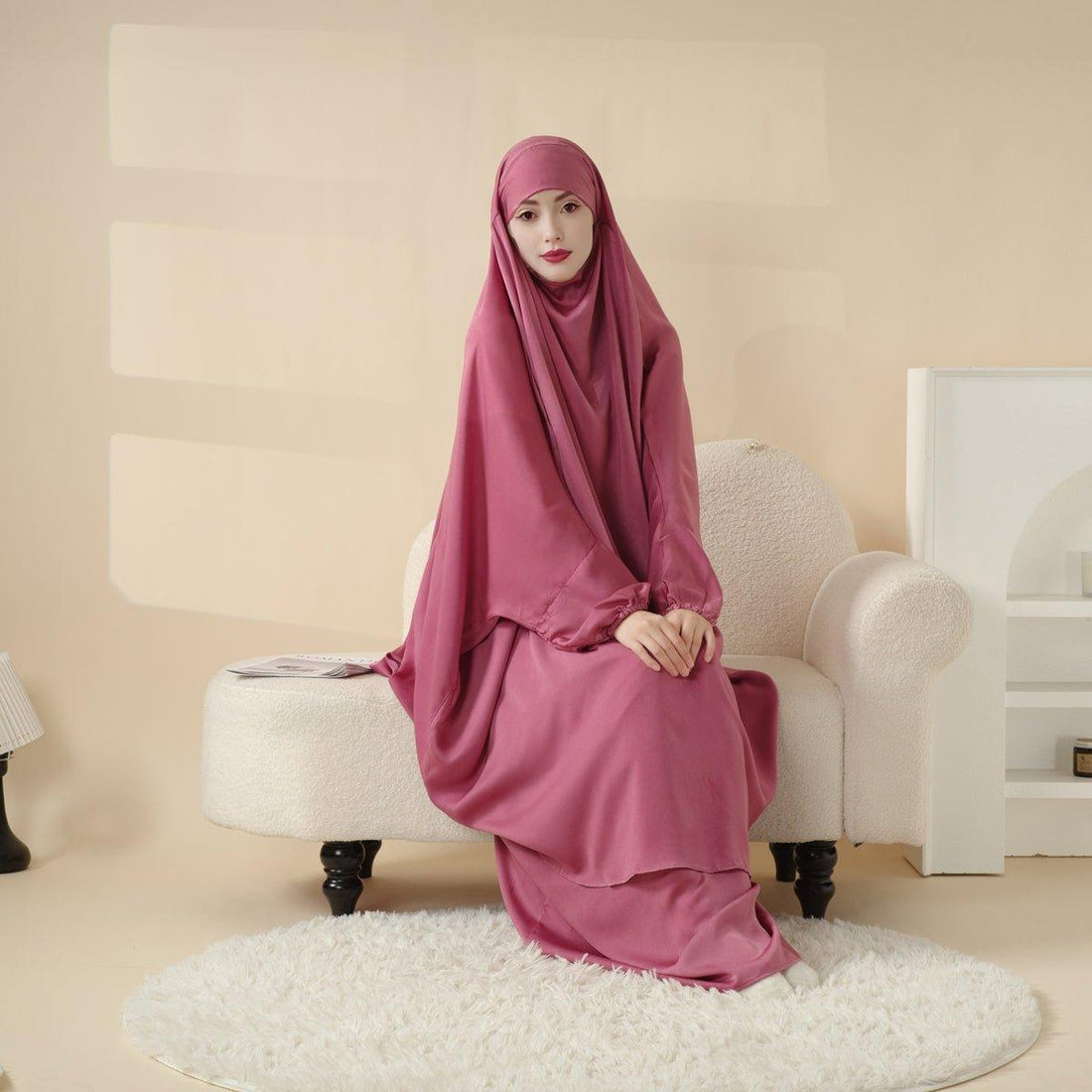 MJ008 Nida Fabric 2-Piece Set Jilbab - Mariam's Collection