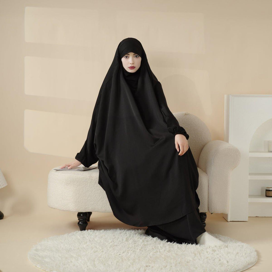 MJ008 Nida Fabric 2-Piece Set Jilbab - Mariam's Collection