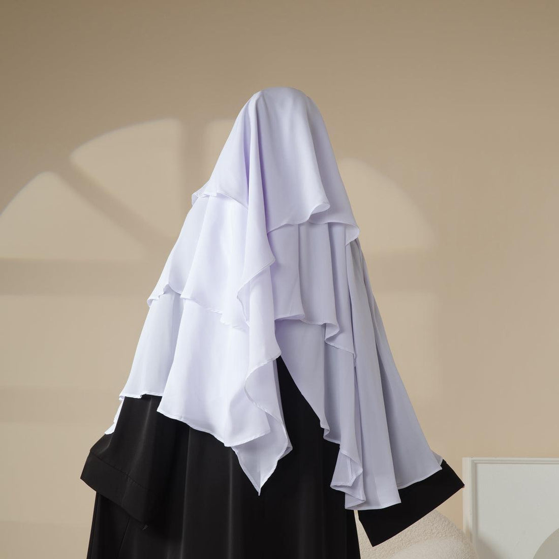 Three Layered Chiffon Khimar with Niqab Attached - 2025