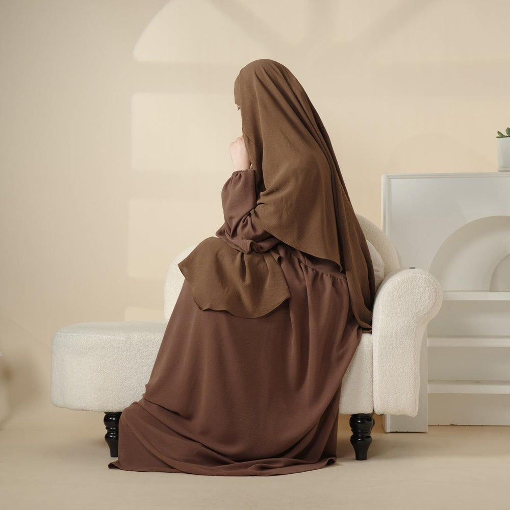 Elegant 2-Piece Crepe Abaya & Khimar Set By Mariam's Collection