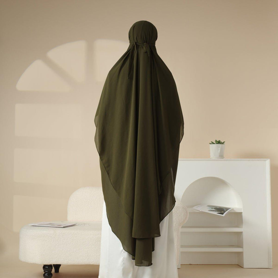 MK018 Chiffon Long Khimar Double Layers Front and Back Khimar - Mariam ...