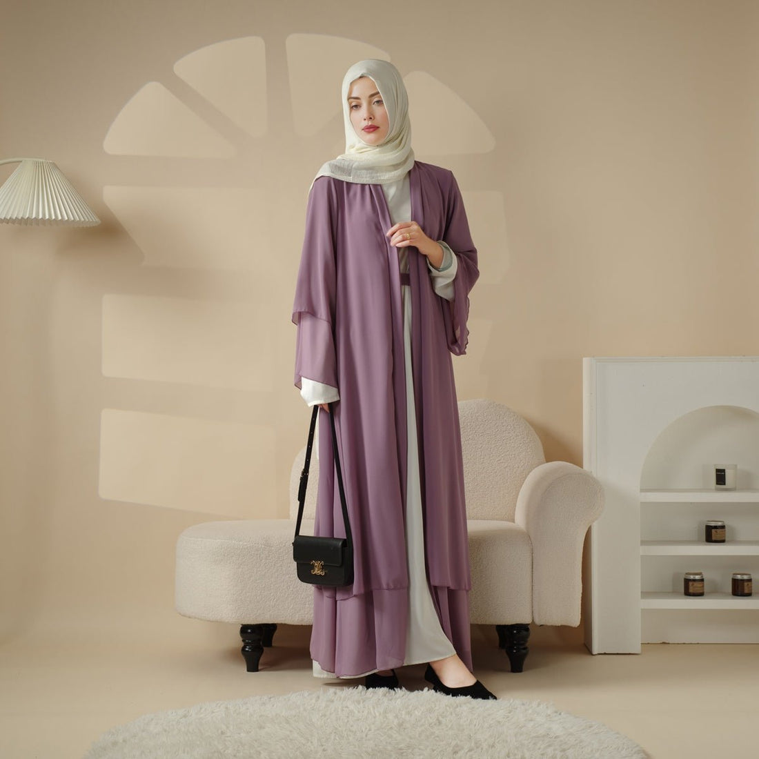 Stylish Chiffon Muslim Set Abaya By Mariam's Collection | 2025