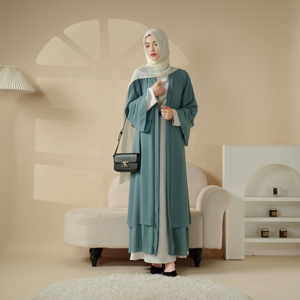 Stylish Chiffon Muslim Set Abaya By Mariam's Collection | 2025