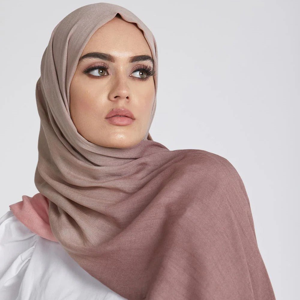 Modal Gradient Soft Hijab | Color Transition Hijab with Natural Flow