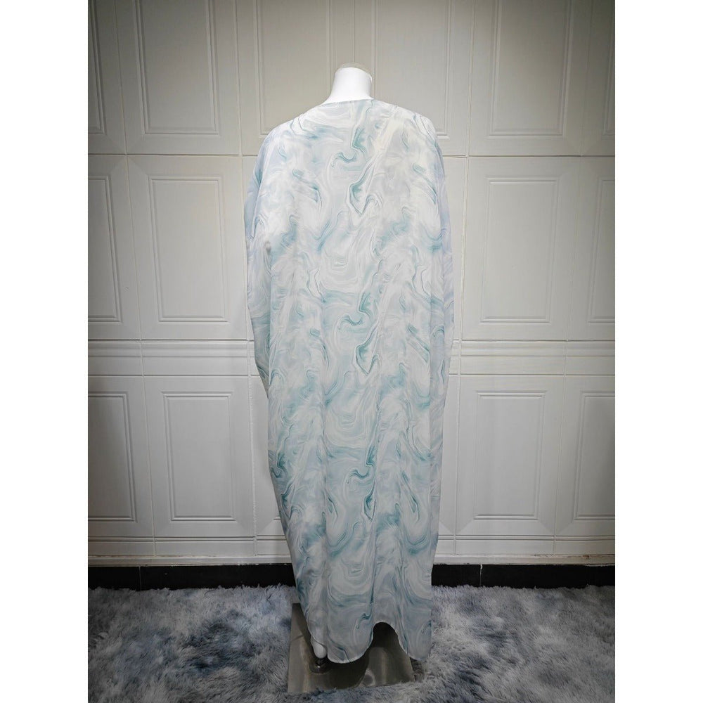 Modest Luxury Spring/Summer Ocean Breeze Abaya Set | Water Ripple Print ...