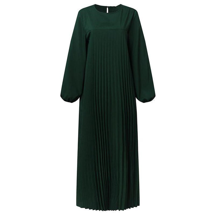 Simple Solid Color Pleated Abaya By Mariam's Collection