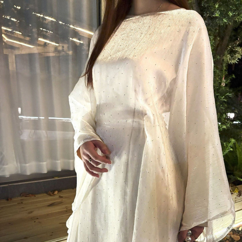 Olive Green Sequin Abaya Dress | Starry Night 2-Piece Maxi Dress with ...